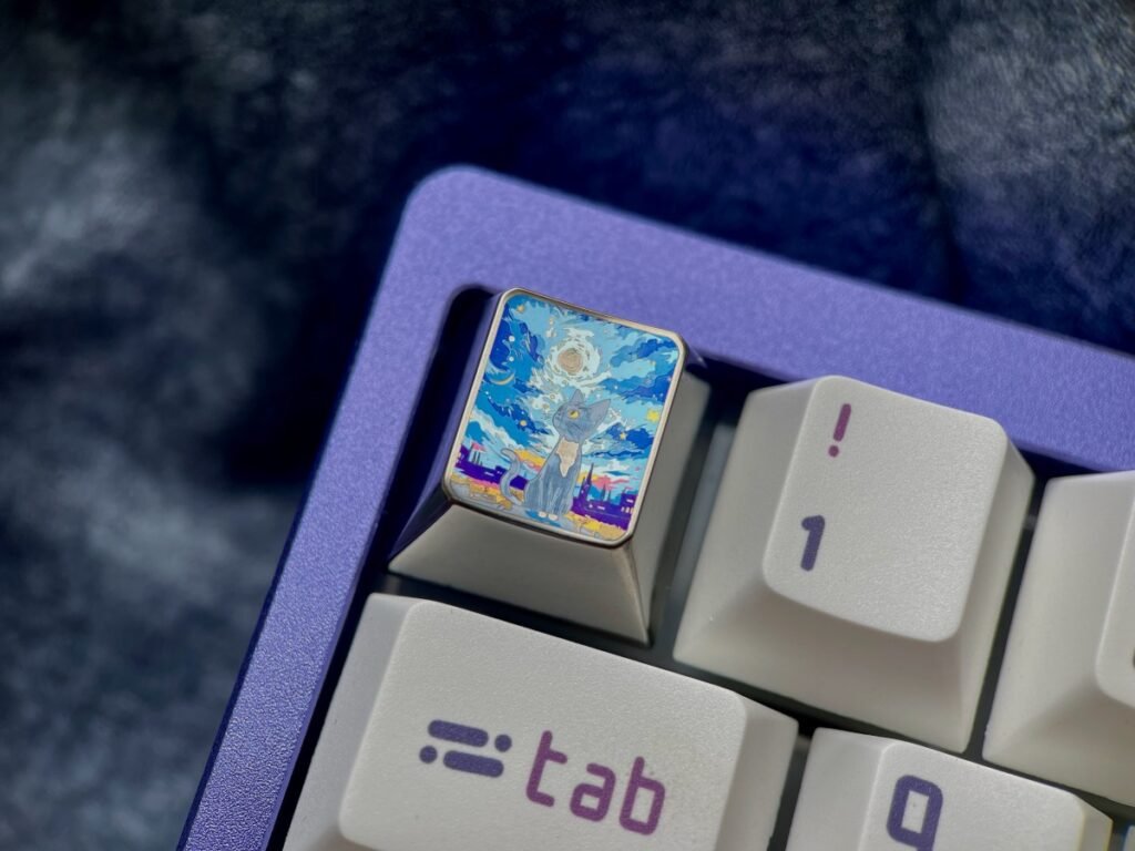 Starry Night Cat Titanium Engraving Kyecaps – TTKCAP