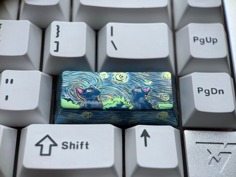 Starry Night Cat Hand Engraved ANSI Enter Key – TTKCAP